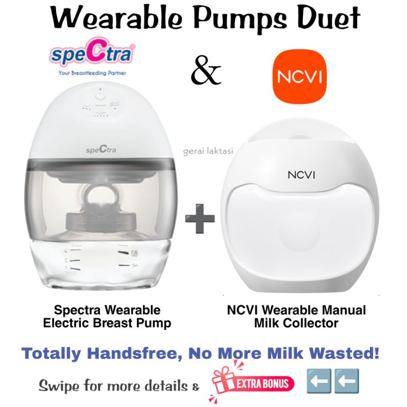 Jual Spectra Wearable H1 PREMIUM Electric Breast Pump duet with NCVI ...