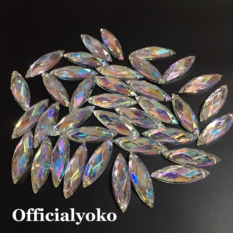 Jual Manik Diamond Mata Putih AB Panjang 8x26mm KW1 (8pcs) | Shopee ...
