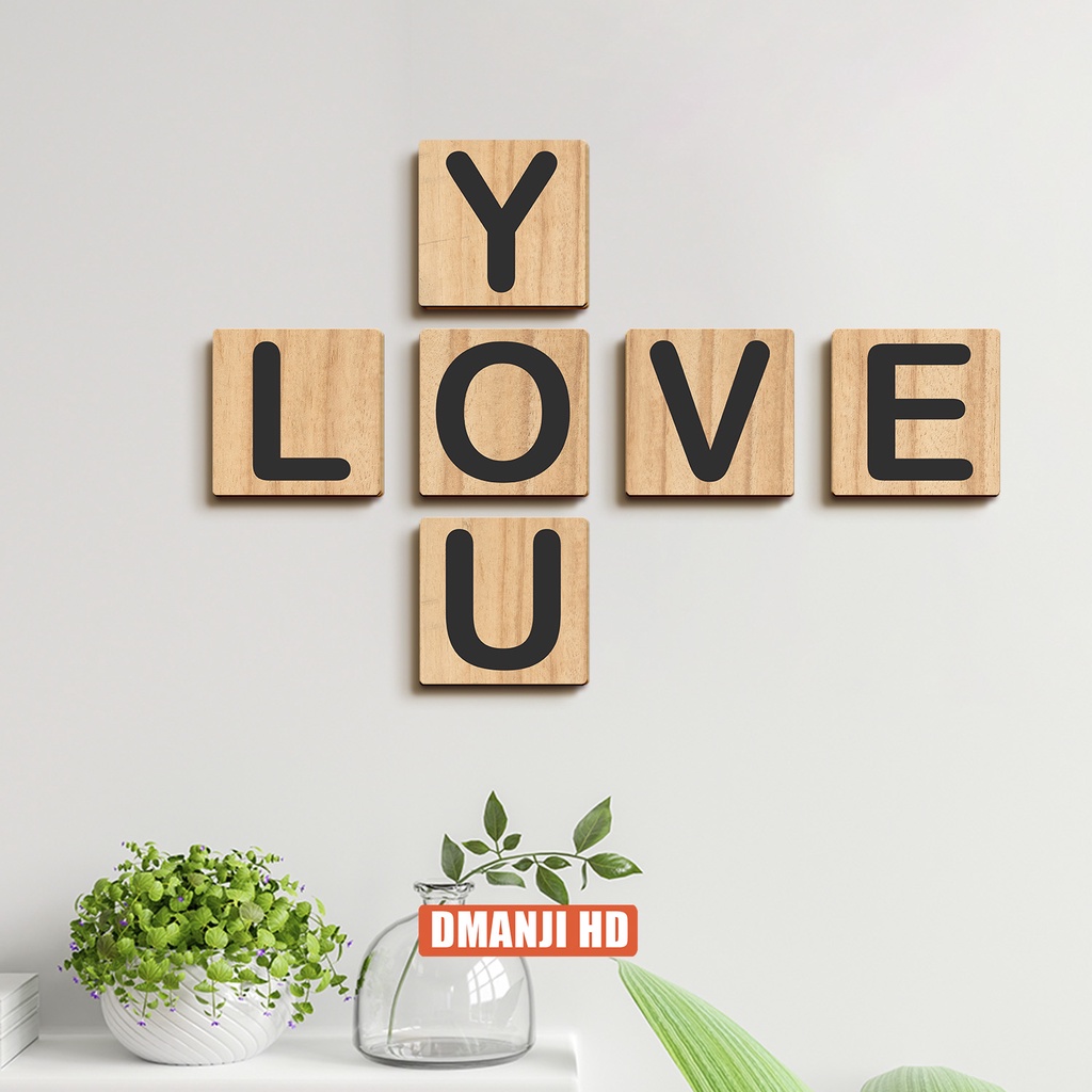 Jual DMANJI HD - Huruf kayu Scrabble minimalis | Custome nama huruf ...