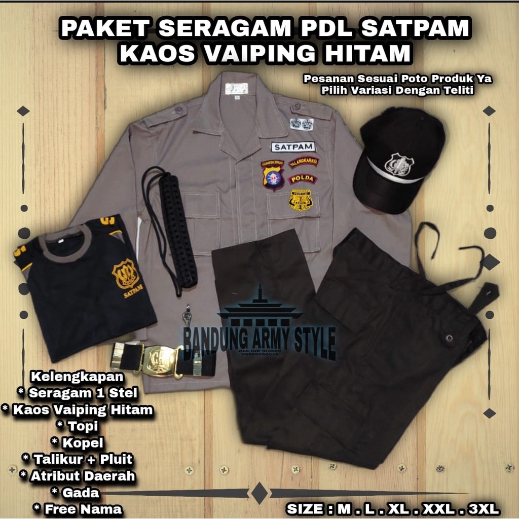 Jual Seragam security terbaru / Seragam PDL terbaru LENGKAP / Seragam Security Coklat / Seragan ...