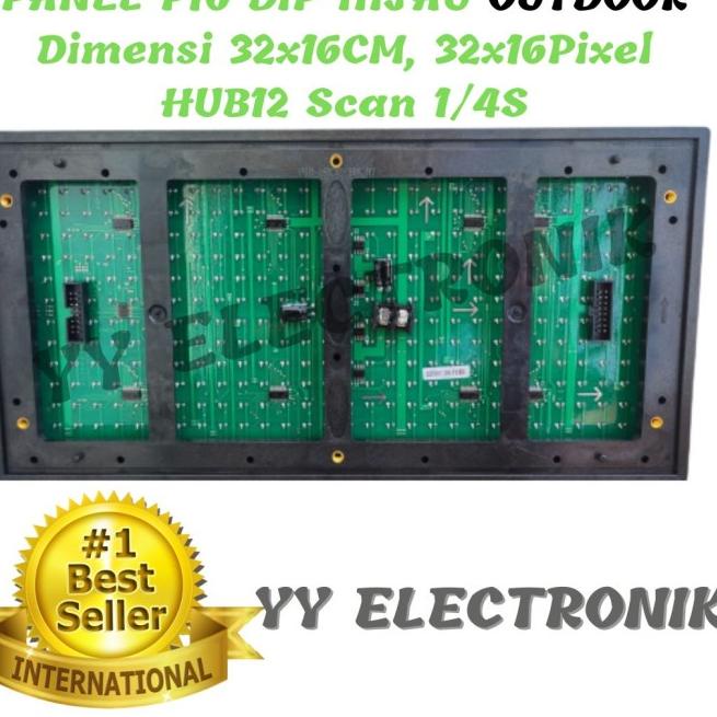Jual Panel Module Modul LED P10 Running Text DIP Hijau Green Outdoor ...