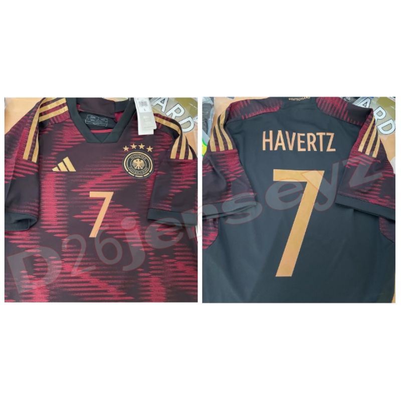 Jual Jersey Jerman Away Piala Dunia World Cup 2022 OFFICIAL + Cetak nama Nameset Font OFFICIAL ...