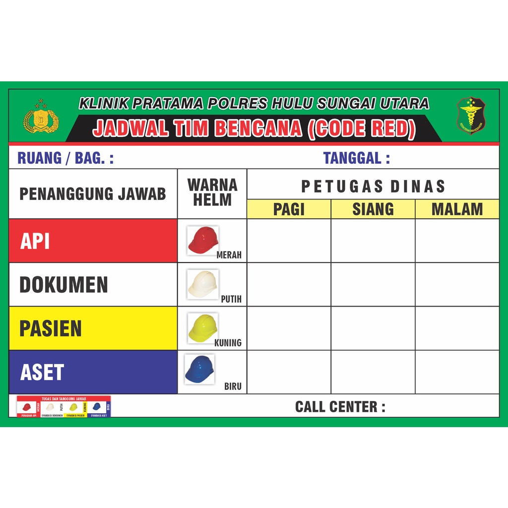 Jual Akrilik Papan Red Code | Tim Siaga Bencana dengan nama instansi ...