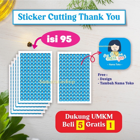Jual Sticker Thank You Ucapan Terimakasih free design / Cetak Stiker ...