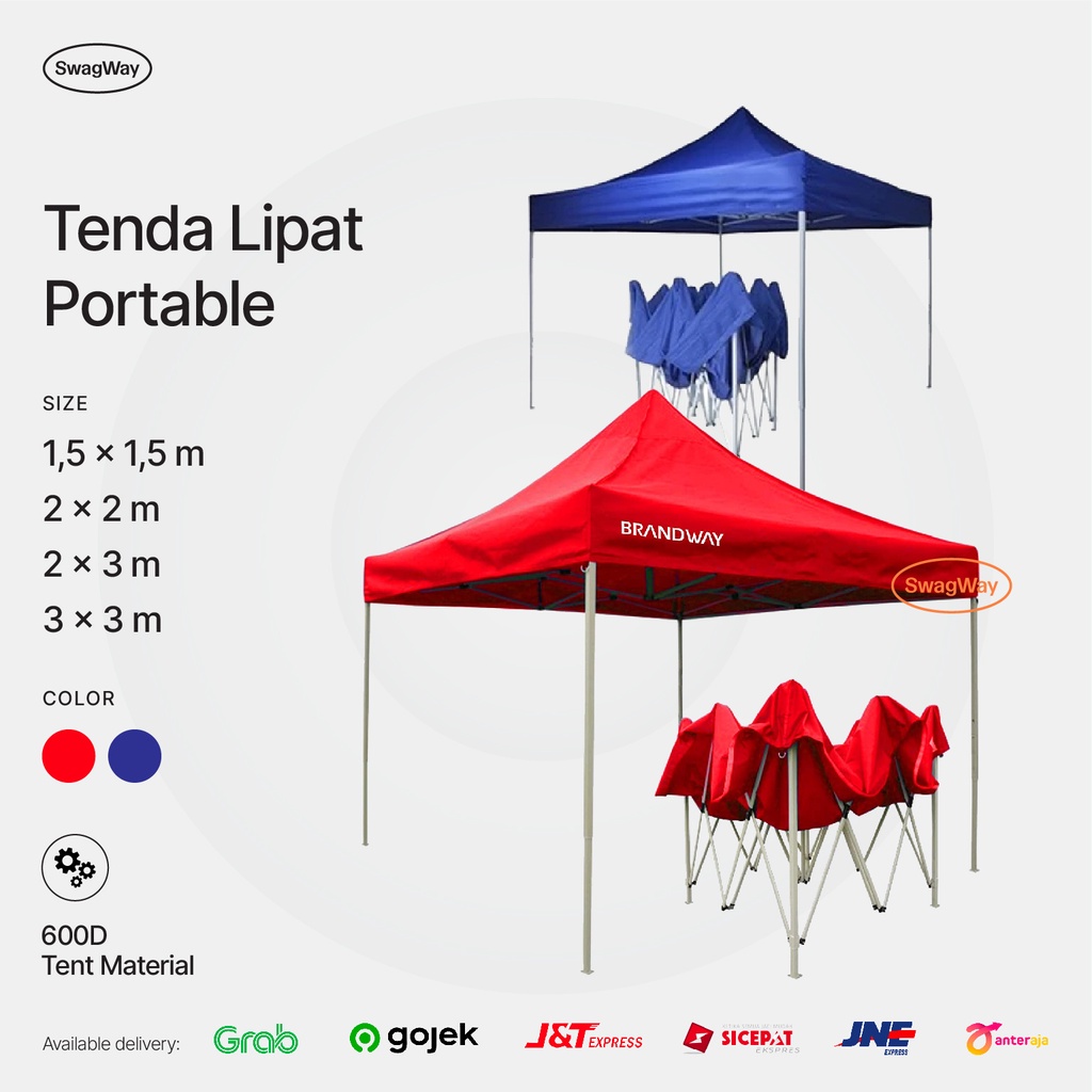 Jual Tenda Lipat Portable Folding Tent BLUE and RED3x3meter | Shopee ...