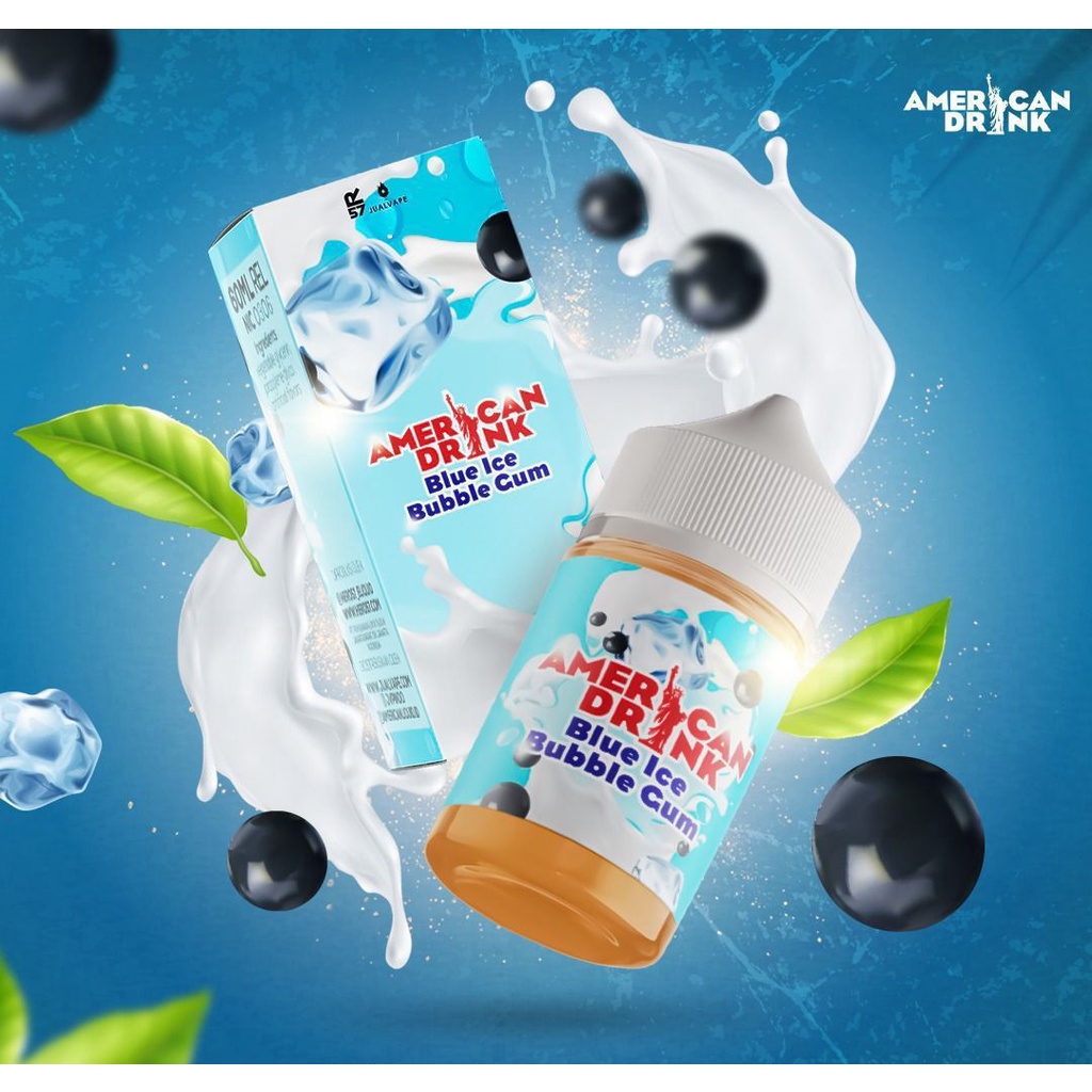Jual LIQUID AMERICAN DRINK ( BLUE ICE BUBBLEGUM ) 60ML 3MG | Shopee ...
