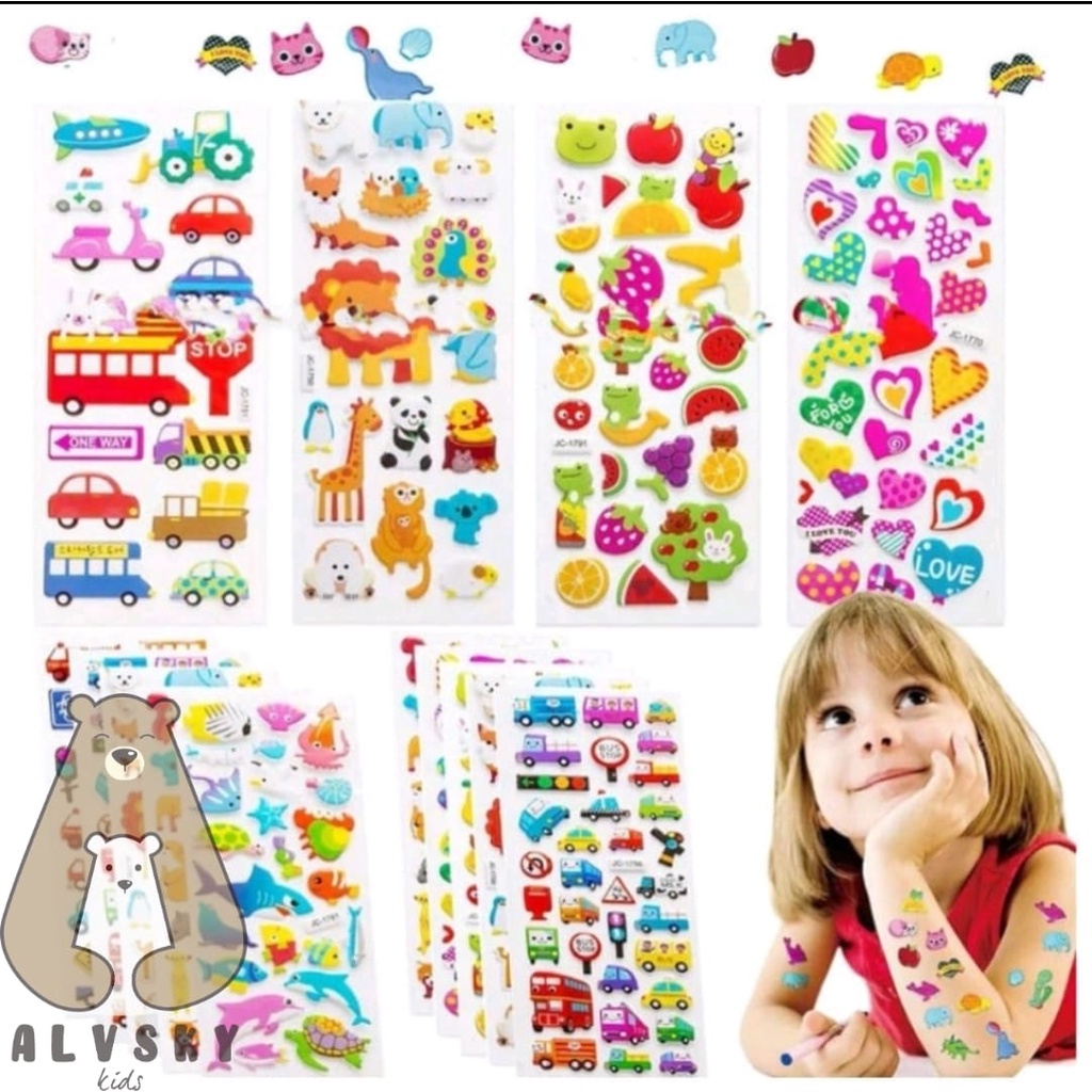 Jual MAINAN STIKER ANAK TIMBUL 3D / STICKER ANAK PEREMPUAN / STIKER ...