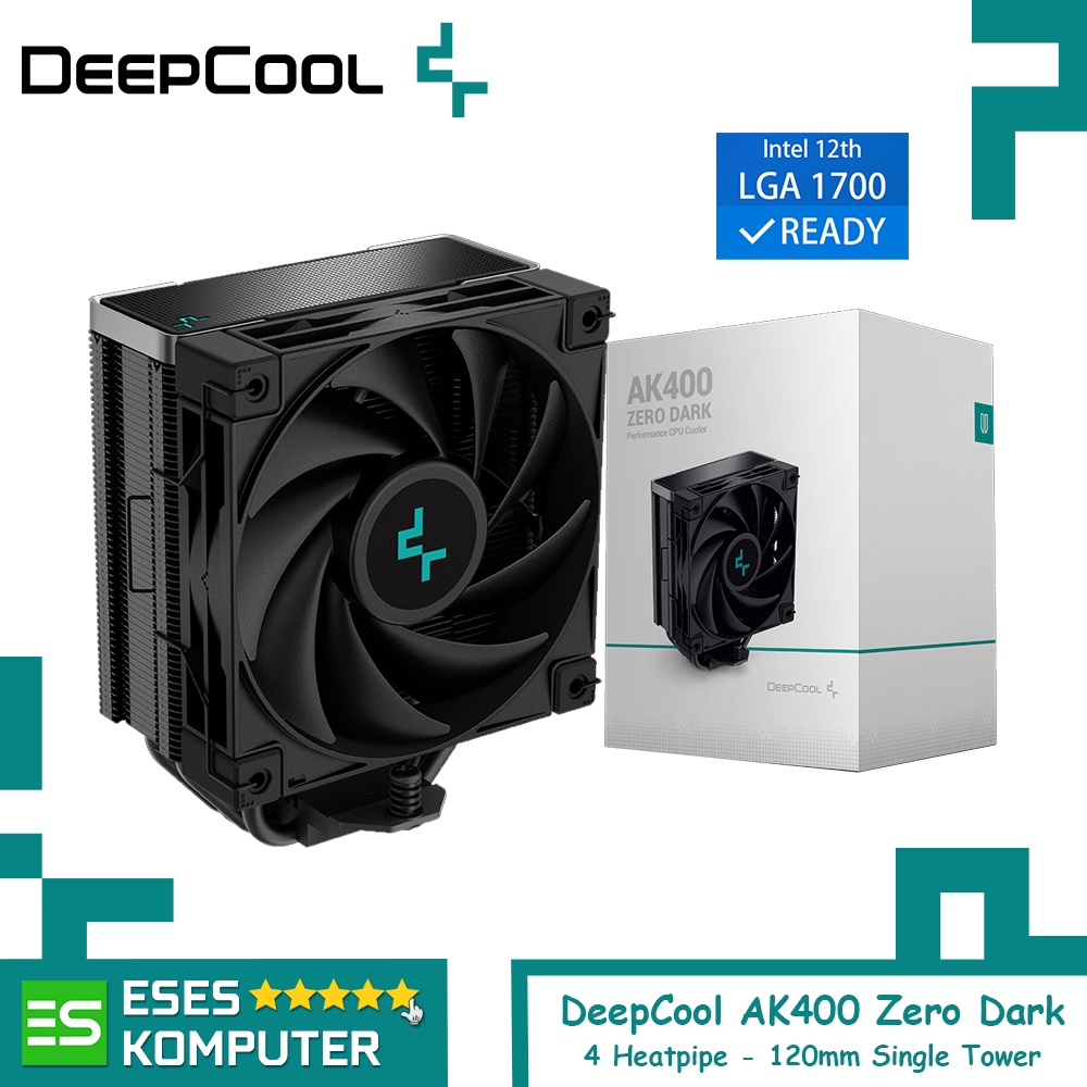 Jual HSF DeepCool AK400 Zero Dark | Single Tower 120mm Air CPU Cooler ...