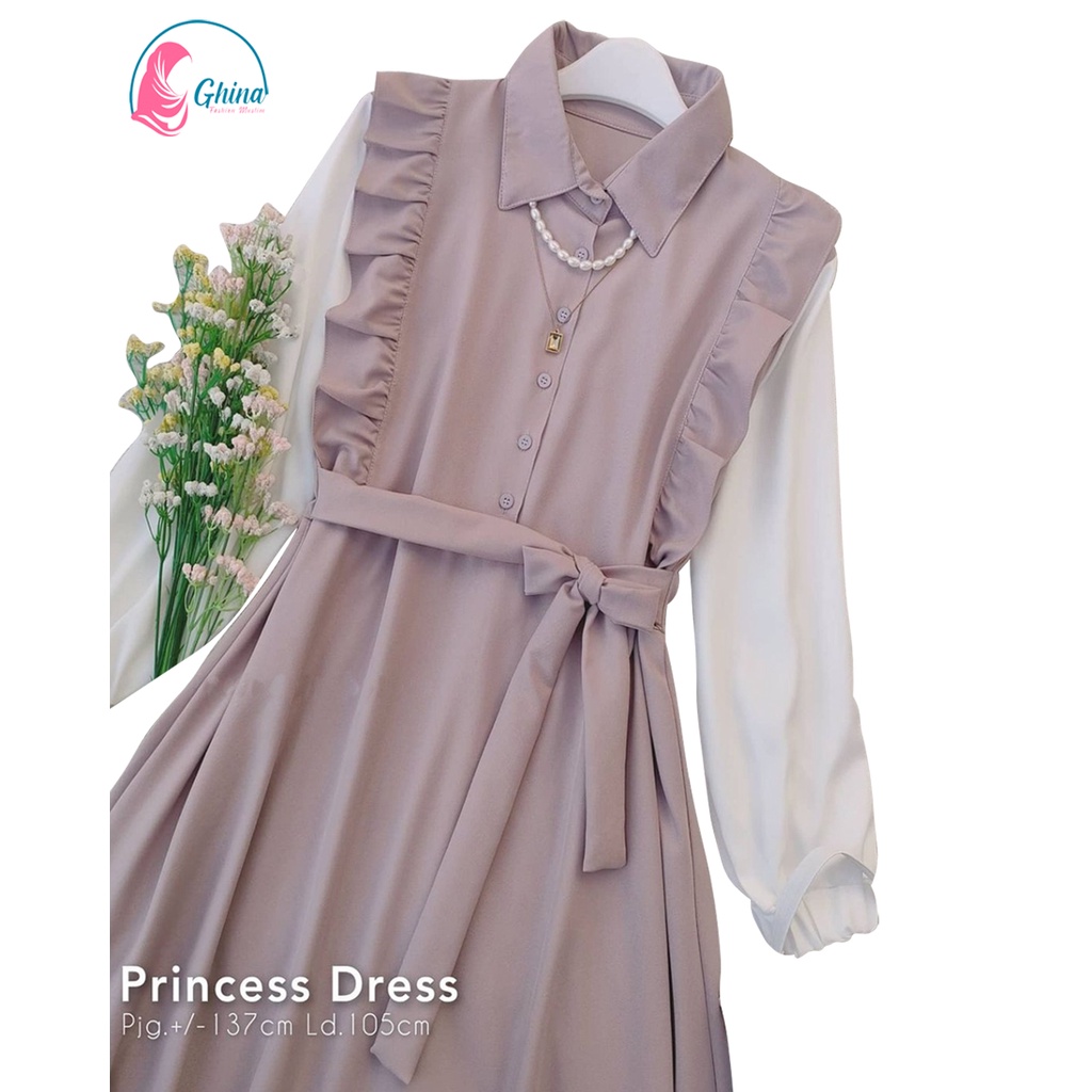 Jual Princess Dress Gamis Korean Style Manggocrepe Busui Friendly ...
