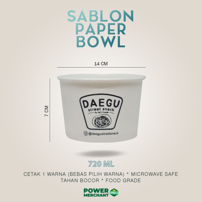 Jual Sablon Paper Bowl 720 ml / 24 oz (Tanpa Tutup) | Shopee Indonesia