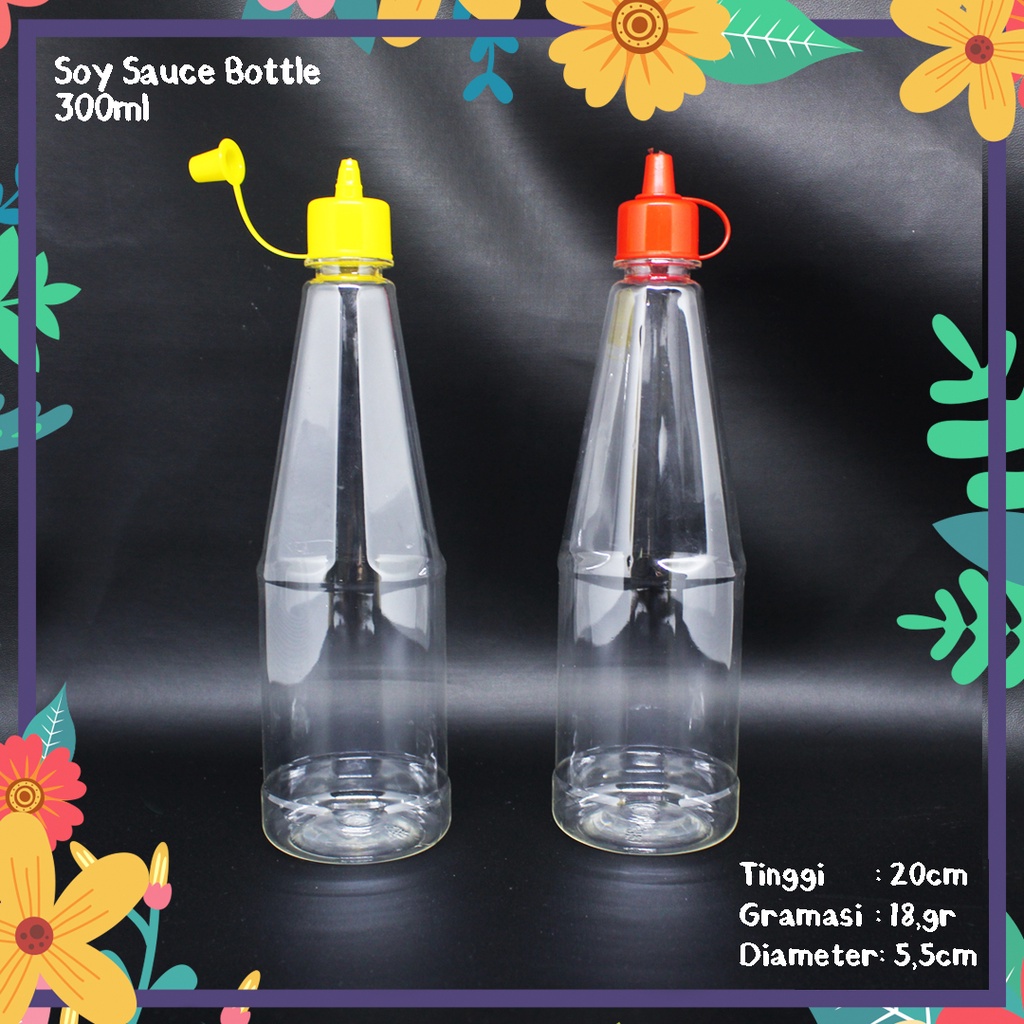 Jual BOTOL KECAP 300ML 300 ML PET FOODGRADE KEMASAN BUMBU DAPUR SAOS ...