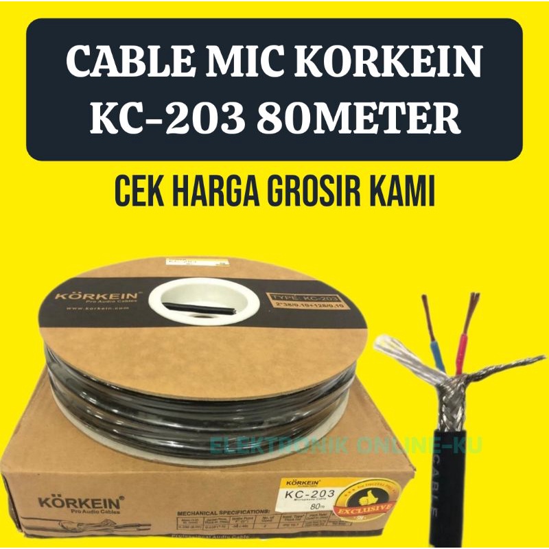 Jual CABLE MIC KORKEIN KC-203 80METER | Shopee Indonesia