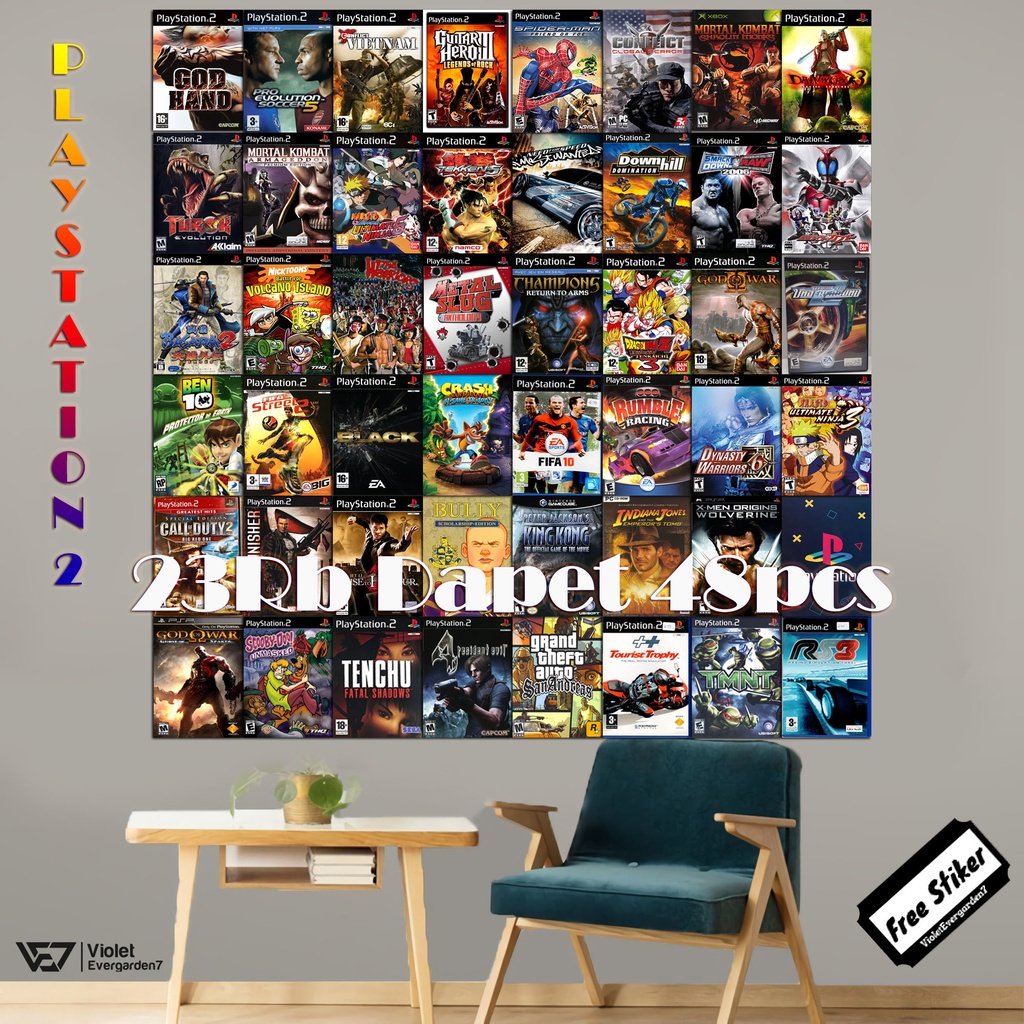 Jual POSTER VINTAGE GAME PS 2 / HIASAN DINDING TRENDY +FREE STIKER ...