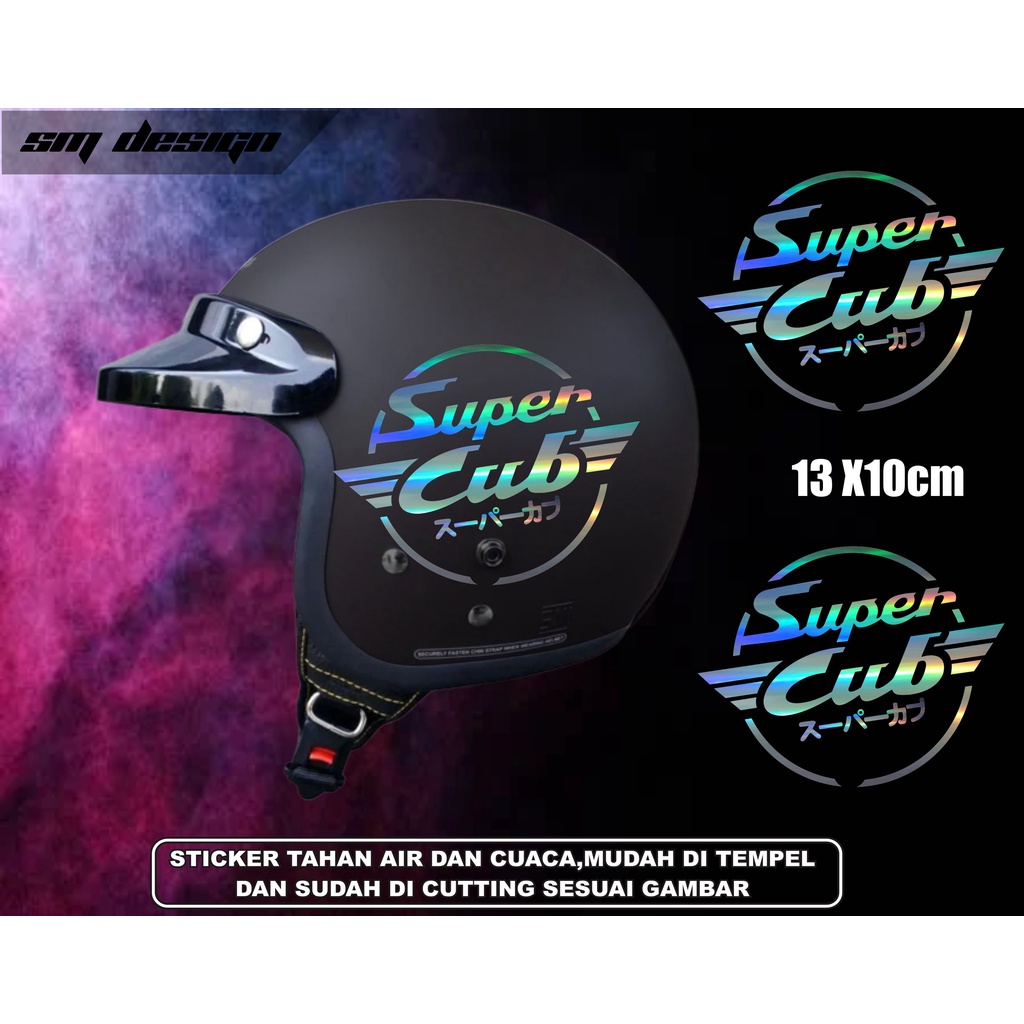 Jual Stiker Helm, Sticker helem Bogo 1 Set Variasi Super Cub | Shopee ...