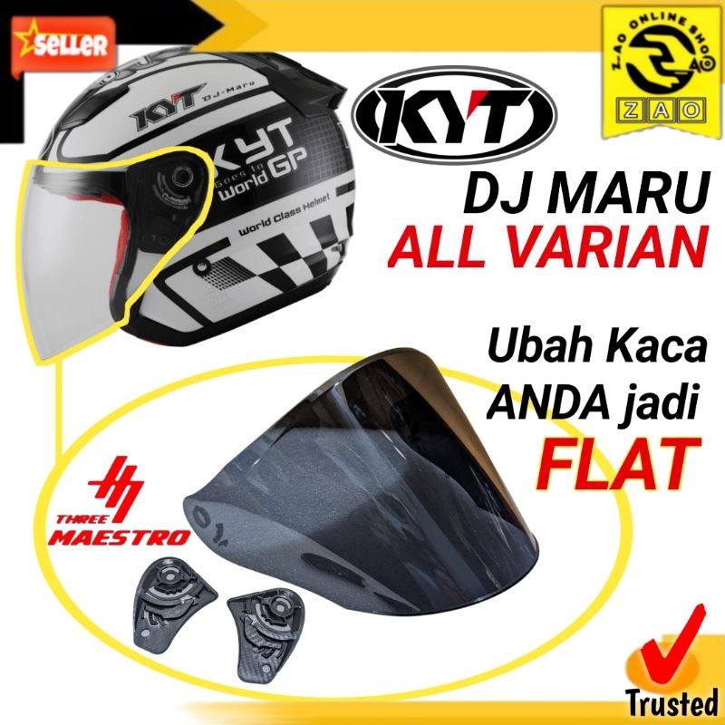 Jual Kaca Helm KYT DJ MARU Visor FLAT venom open Dj Maru Helmet tm2 ...