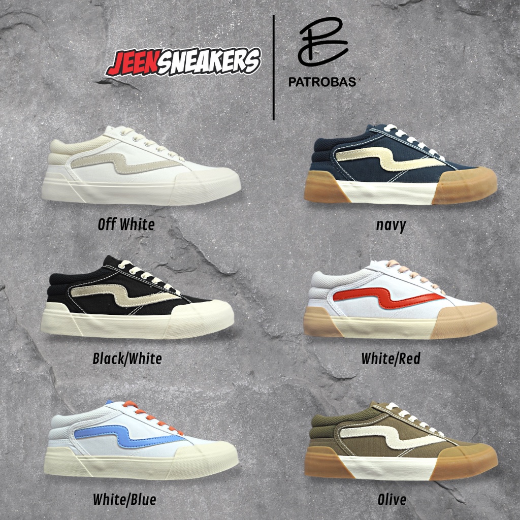 Jual Sepatu Patrobas Cloud Low Hitam Putih / Olive / Navy / White Blue / Red Original | Shopee ...