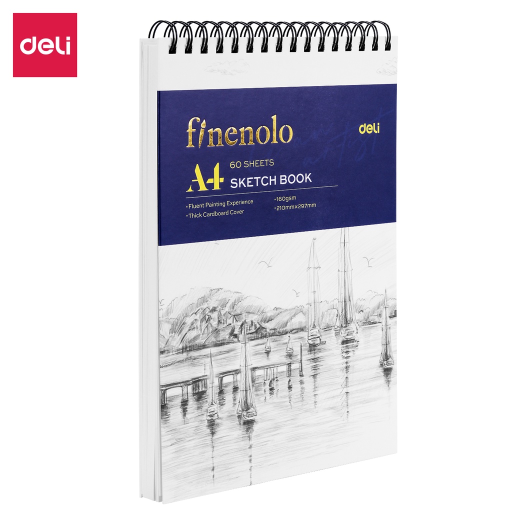 Jual Deli Sketch Book / Buku Gambar Sketsa A4 160GSM 60 Lembar EC27X ...