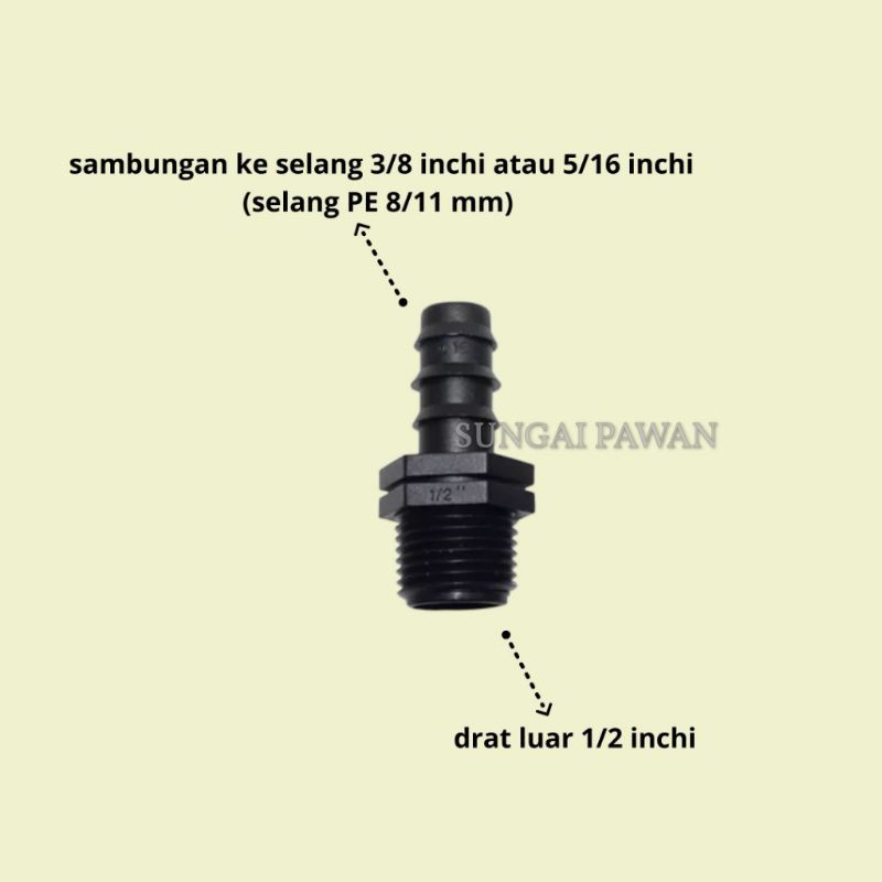 Jual Sambungan penyambung sambung connector konektor drat luar ulir 1 ...