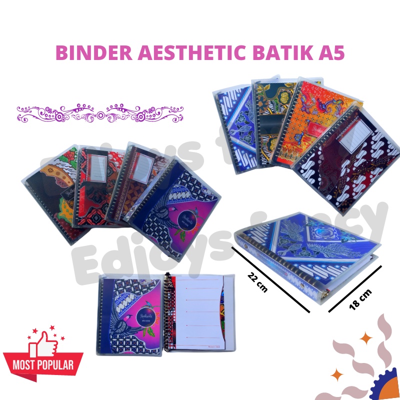 Jual Binder aesthetic Binder note kecil A5 batik | Shopee Indonesia