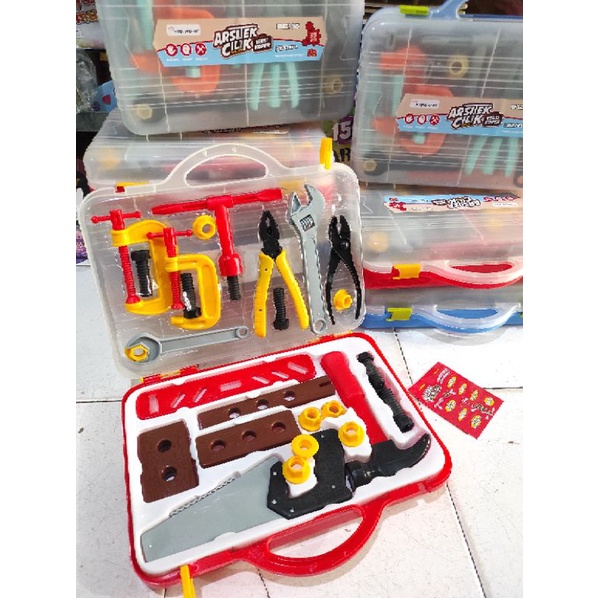 Jual Mainan Alat Tukang Pertukangan Tool Set Toolset Obeng Anak ...
