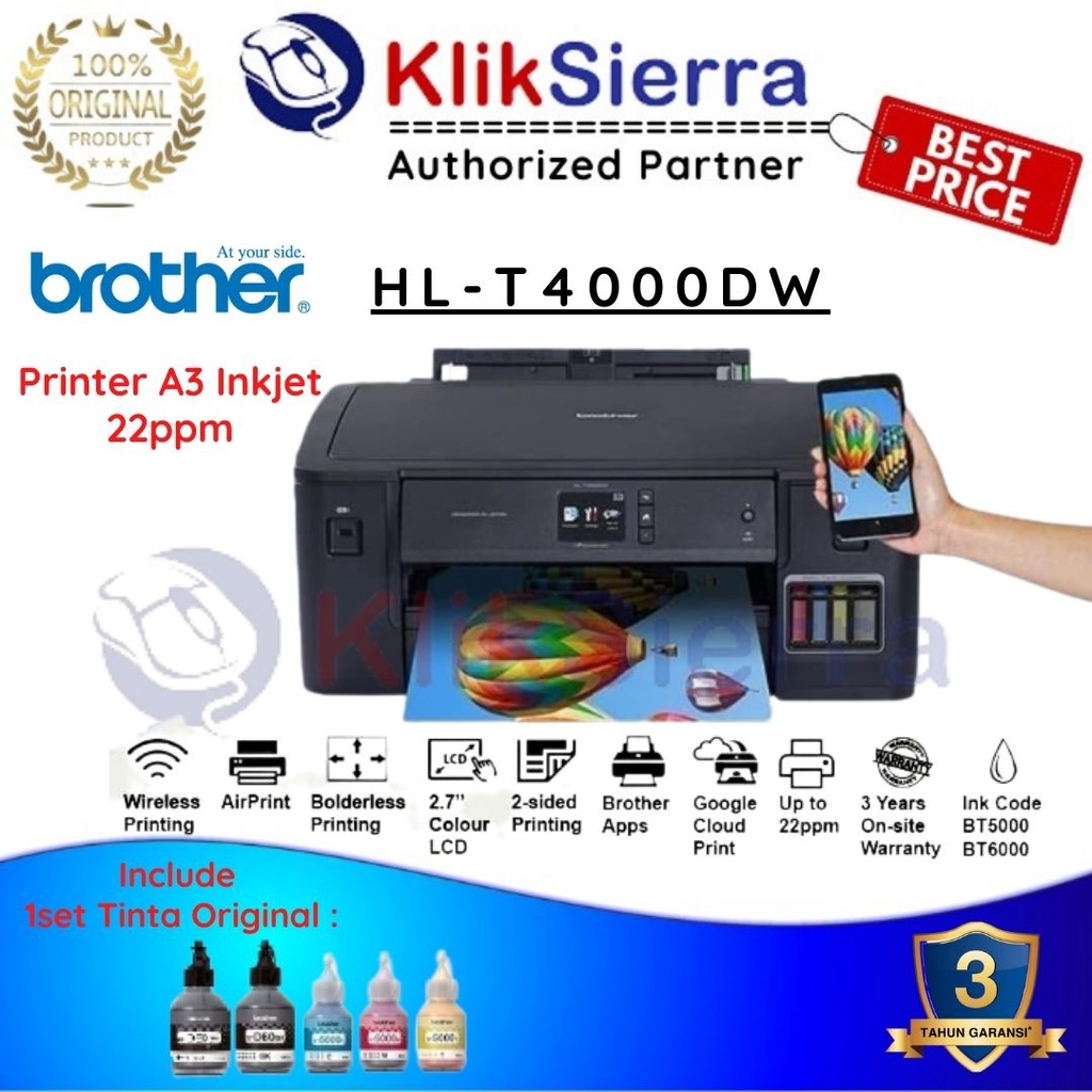Jual BROTHER HL-T4000DW T4000 Duplex WiFi Wireless PrinterA3 Inkjet ...