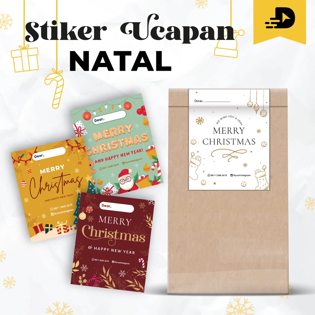 Jual Stiker Ucapan Natal / Stiker Segel Natal / Sticker Natal Custom ...