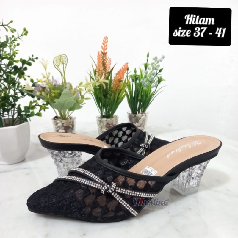 Jual WHISLIND - LIVIA HEELS KACA BROKAT PERMATA HAK 5 CM EMPUK ...