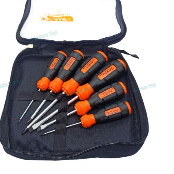 Jual Obeng Set Kombinasi Magnet 6 pcs/Obeng Plus Minus Magnet Gagang ...