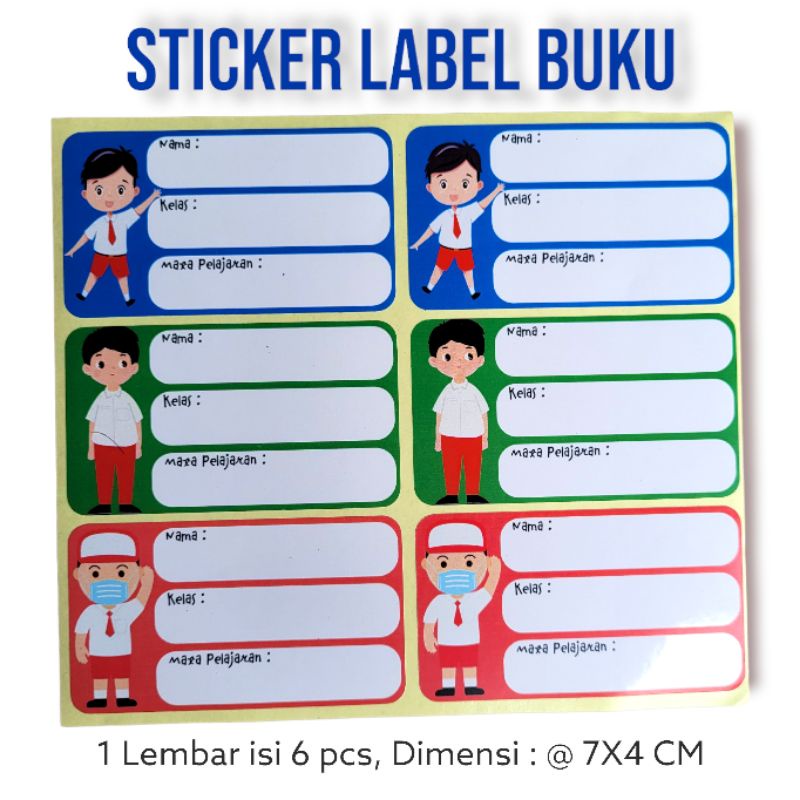 Jual Sticker Label Nama Stiker Buku Pelajaran Sekolah Cowok Cewek ...