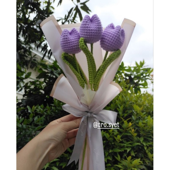 Jual buket bunga flower bouquet rajut crochet tulip wisuda | Shopee ...