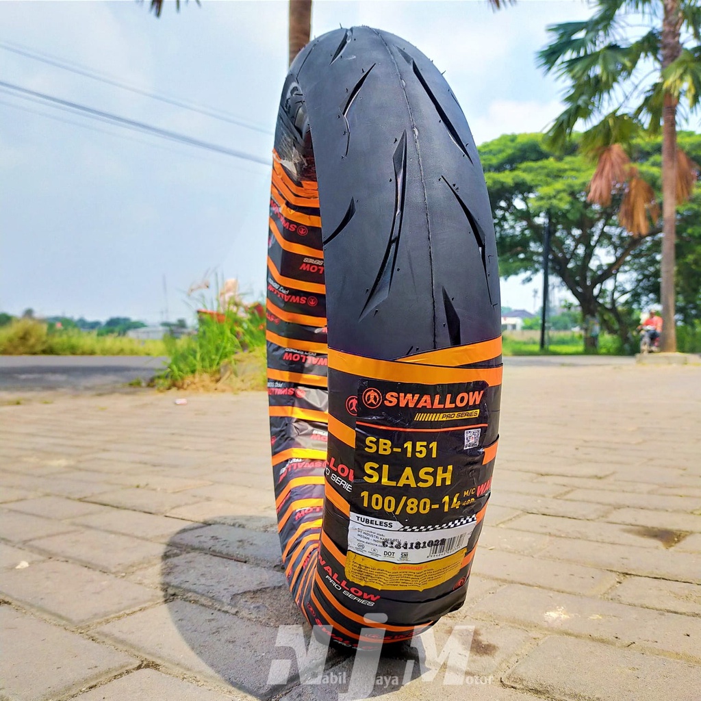 Jual Ban Motor SWALLOW SLASH 100/80-14 Soft Compound Ring 14 Tubeless Free Pentil | Shopee Indonesia