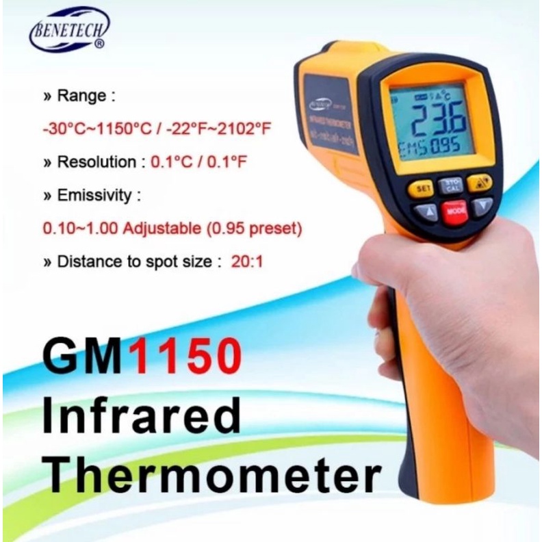 Jual GM1150 Digital Infrared Thermometer Laser Non Contact Temperature ...