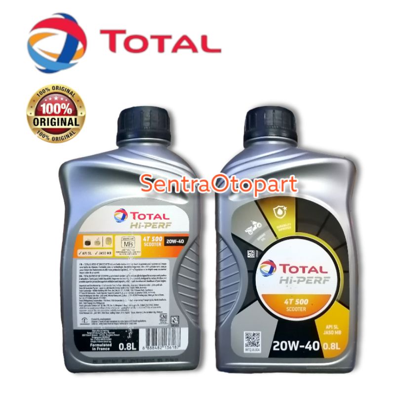 Jual Oli total hi perf 500 scooter matic 20w 40 800ml | Shopee Indonesia