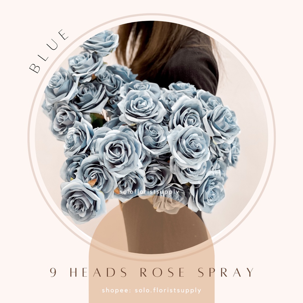 Jual 9 HEADS ROSE SPRAY X9 Bunga Mawar Rose Kombinasi x7(satuan) Bunga ...