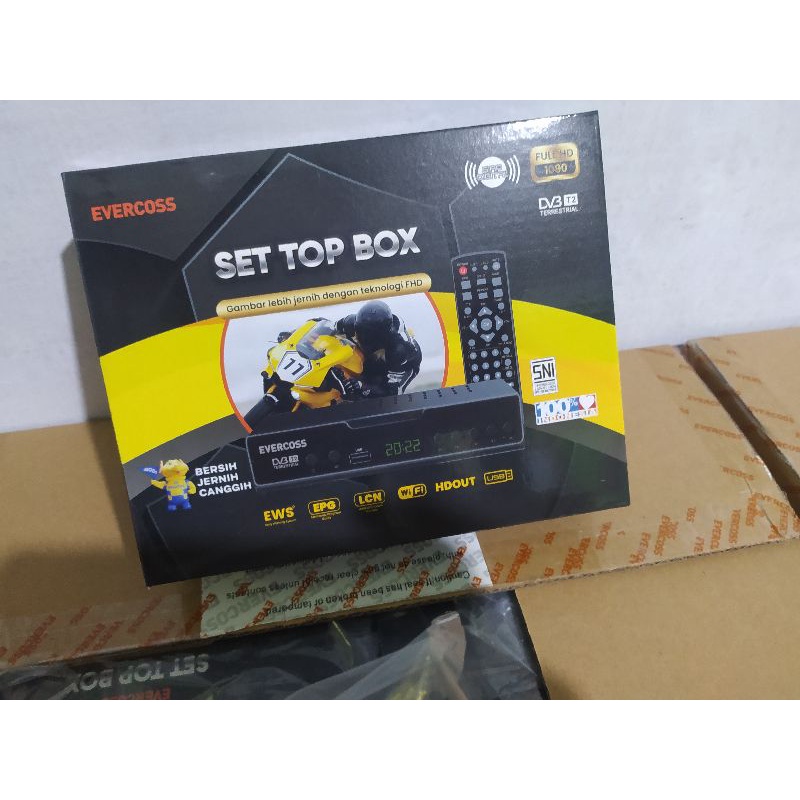 Jual SET TOB BOX TV DIDGITAL DVB-T2 MERK EVERCOSS SUDAH SNI DAN STANDAR ...