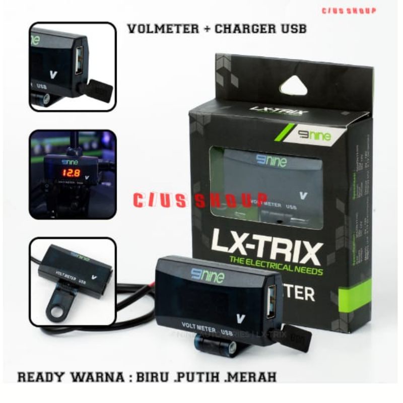 Jual NINE LX-TRIX VOLMETER LED SPION + USB CHARGER MOTOR LED DIGITAL ...