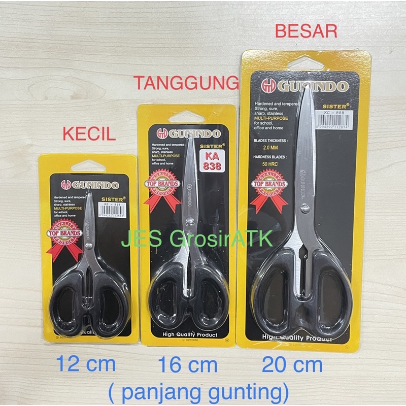 Jual Gunting Gunindo KECIL SEDANG BESAR / KS-818 KA-838 KC-888 | Shopee ...