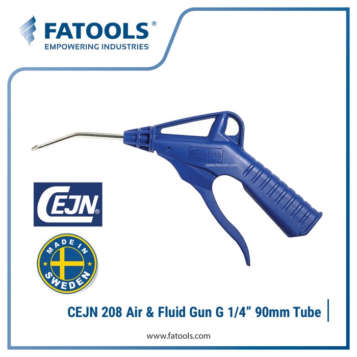 Jual CEJN 208 Air Blow Gun & Fluid Gun G 1/4" 90mm Fixed Tube 11 208 ...