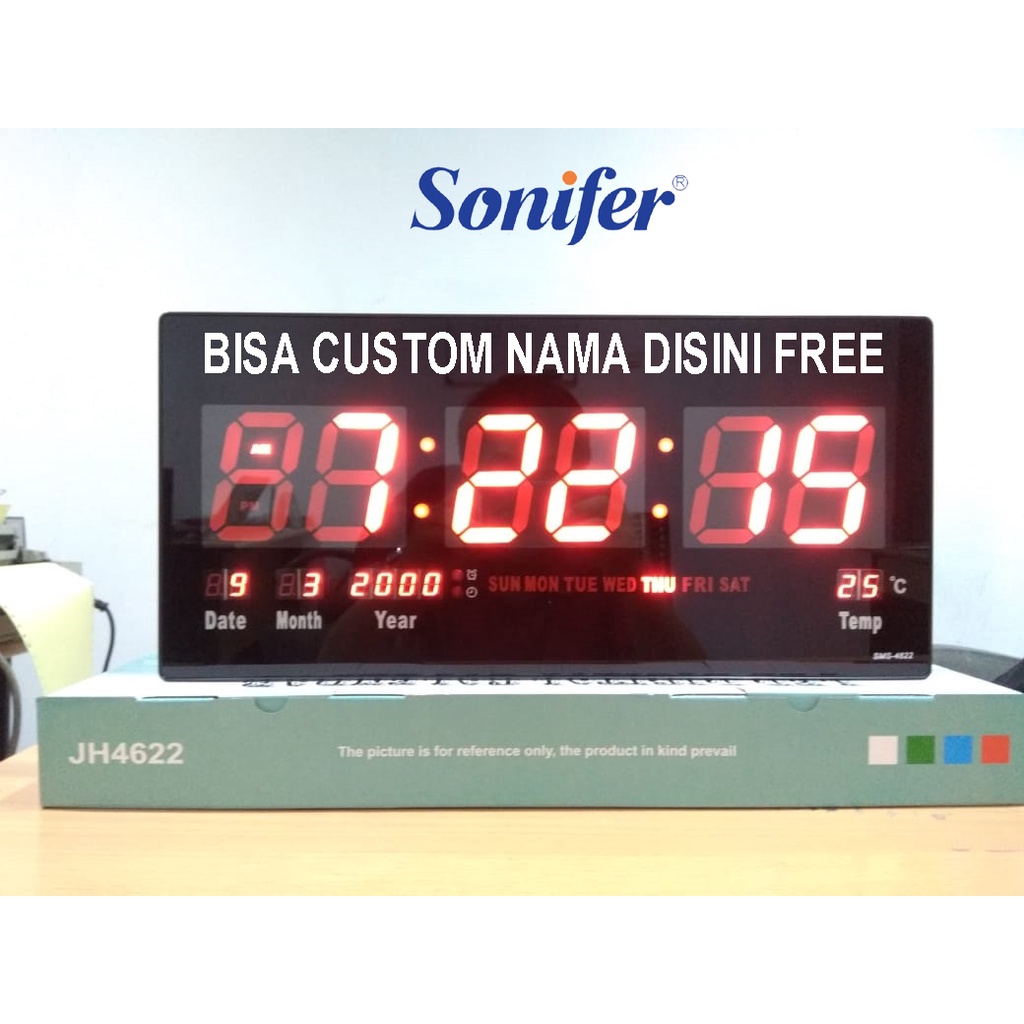 Jual Jam Dinding Digital Sonifer SMS-4622 LED Clock 46 x 22 cm LED ...
