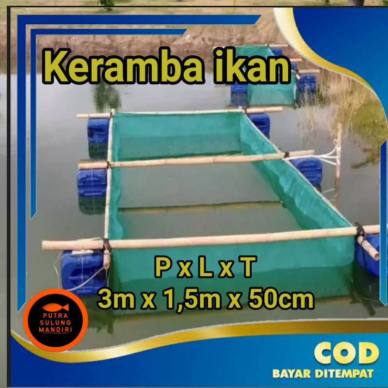 Jual K31550 Jaring kasa keramba ikan ukuran 3x1,5x50 siap pakai ...