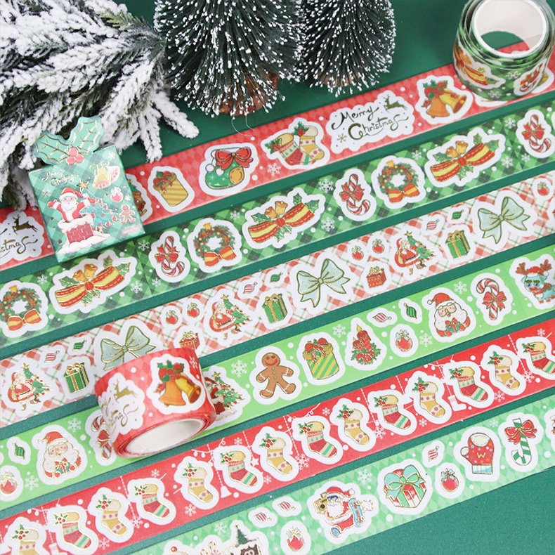 Jual Merry Christmas Roll Deco Stickers Stiker Selotip Tempel Kertas ...