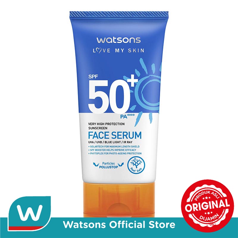 Jual Watsons Very High Protection Sunscreen Face Serum SPF50+ PA++++ 50ml | Shopee Indonesia