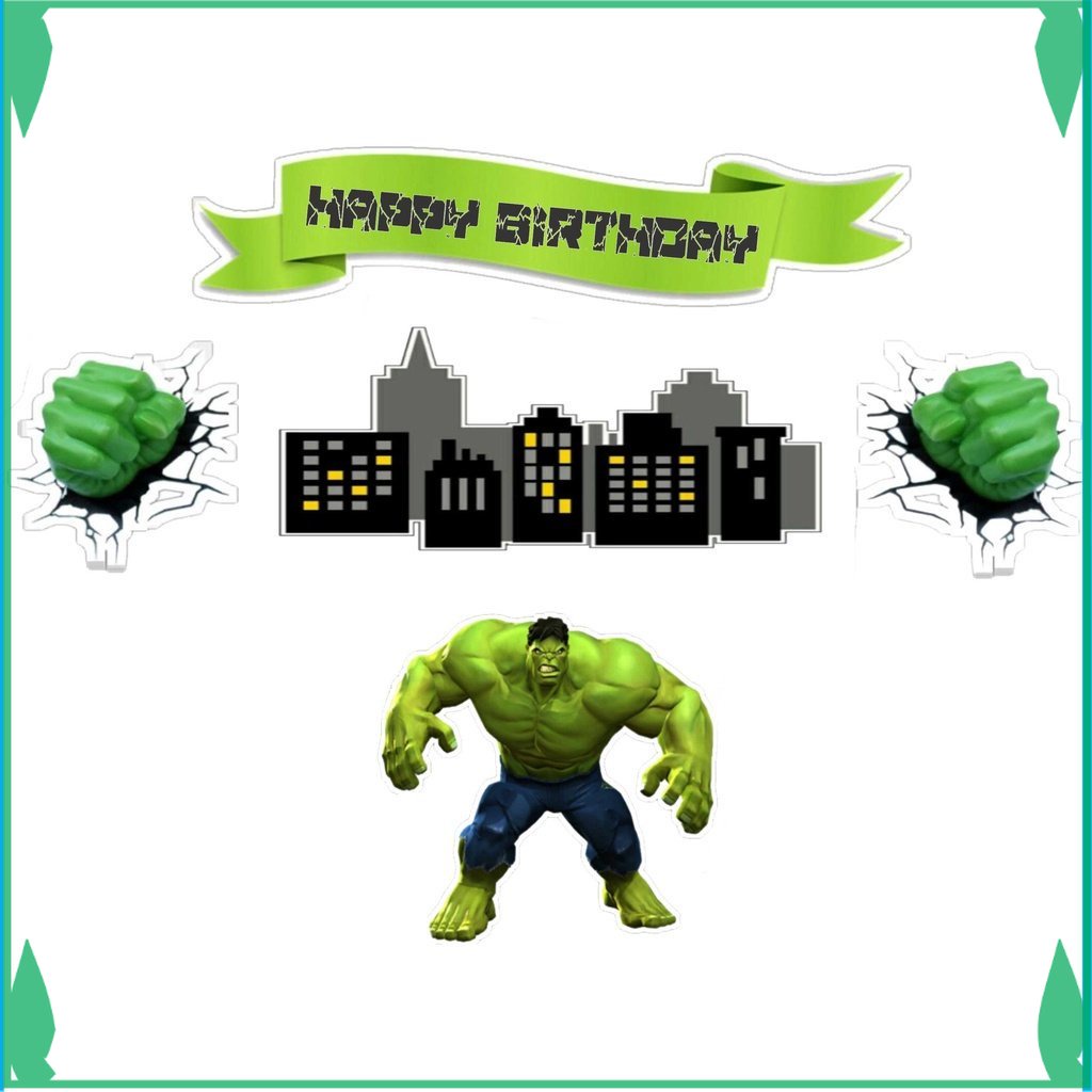 Jual TOPER CETAK TOPPER CAKE ULANG TAHUN / HIASAN KUE HULK Toko_Arsha ...