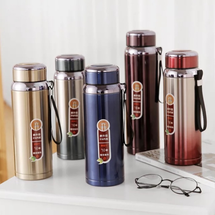 Jual Botol Minum Termos Stainless 800 ML / 500 ML / 1000ML Travel Hot ...