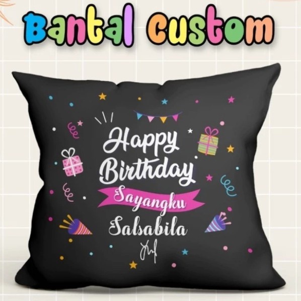 Jual HADIAH ULTAH ANAK BANTAL CUSTOM NAMA FOTO ANAK KATA HAPPY BIRTHDAY ...