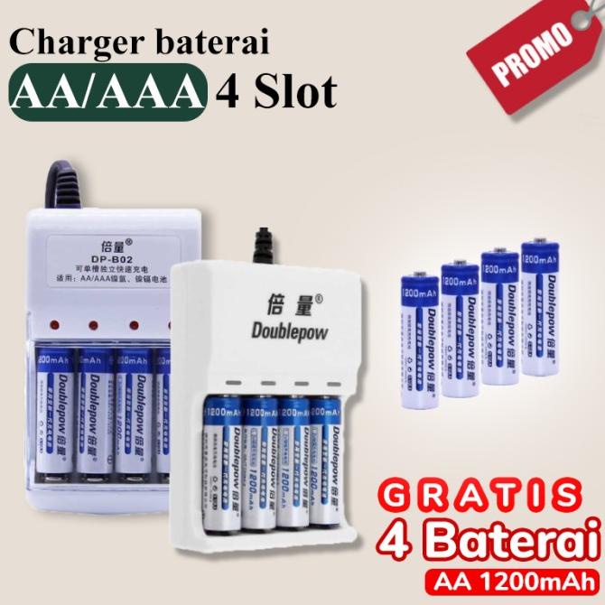 Jual CAS BATERAI 4 SLOT AA/AAA A2/A3 CHARGER BATU BATRAI BATRE CASAN ...