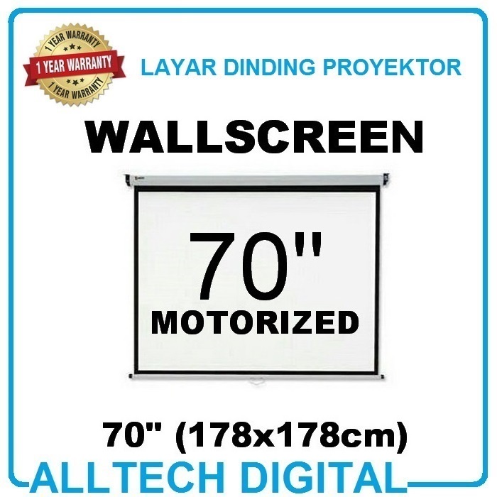 Jual Layar Dinding Proyektor Motorized 70 Inch Wallscreen Projector | Shopee Indonesia