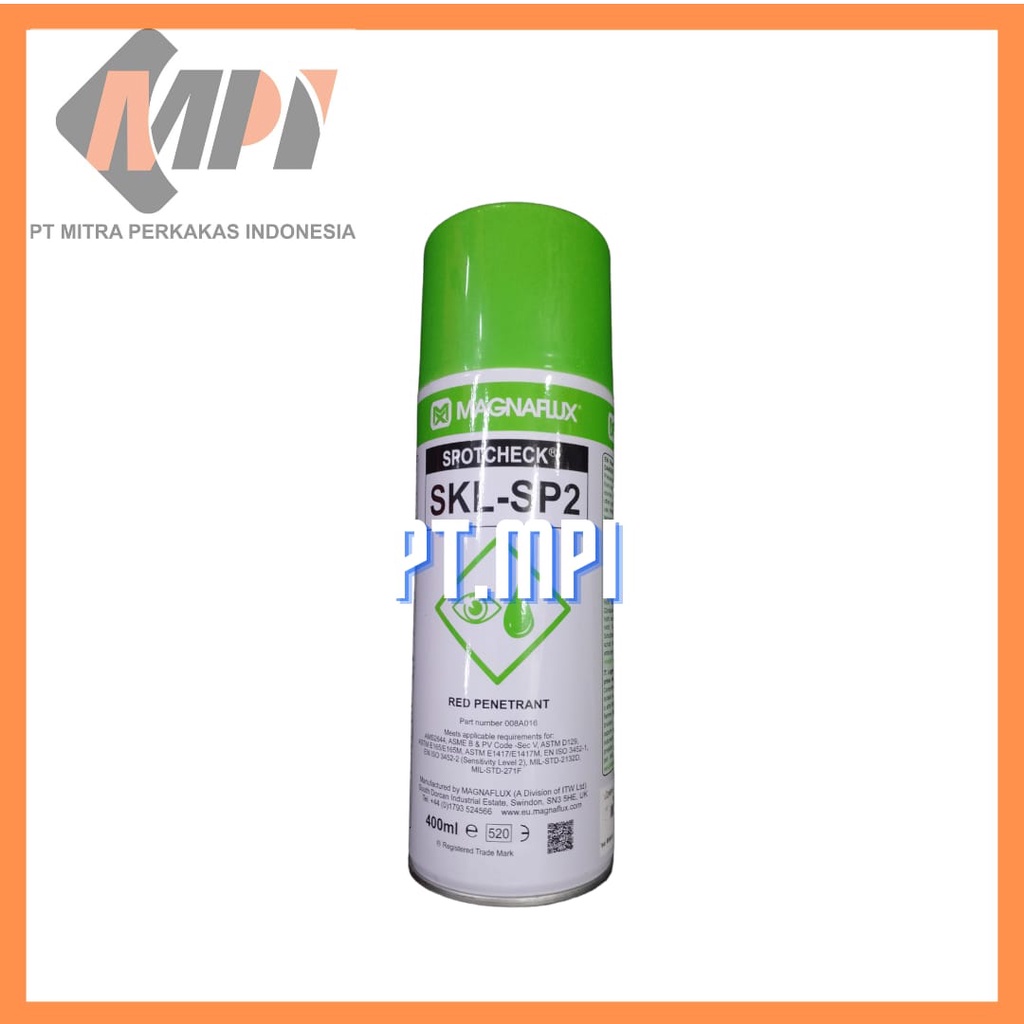 Jual Solvent Removable Visible Dye Penetrant SKL-SP2 Magnaflux 400ML ...