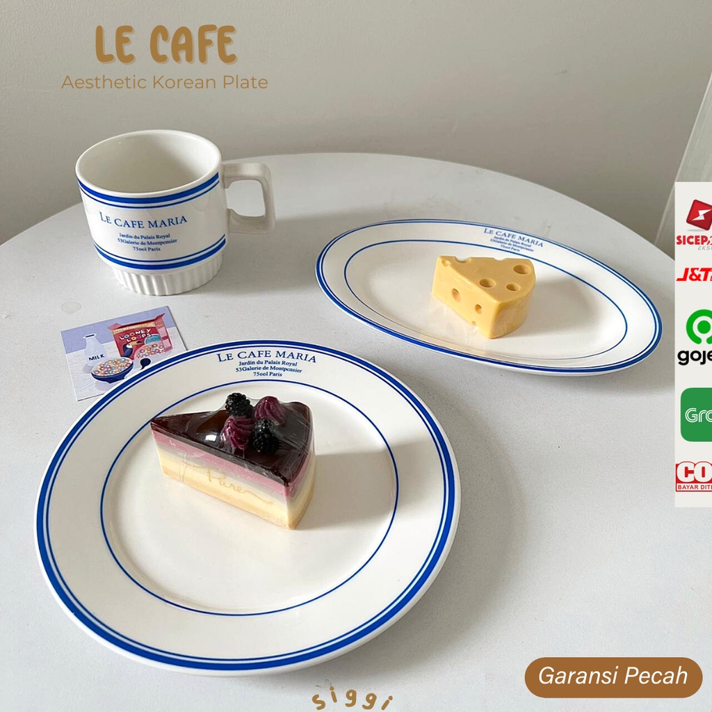 Jual [siggi] LE CAFE Korean Aesthetic Plate Mug / Piring Korea ...