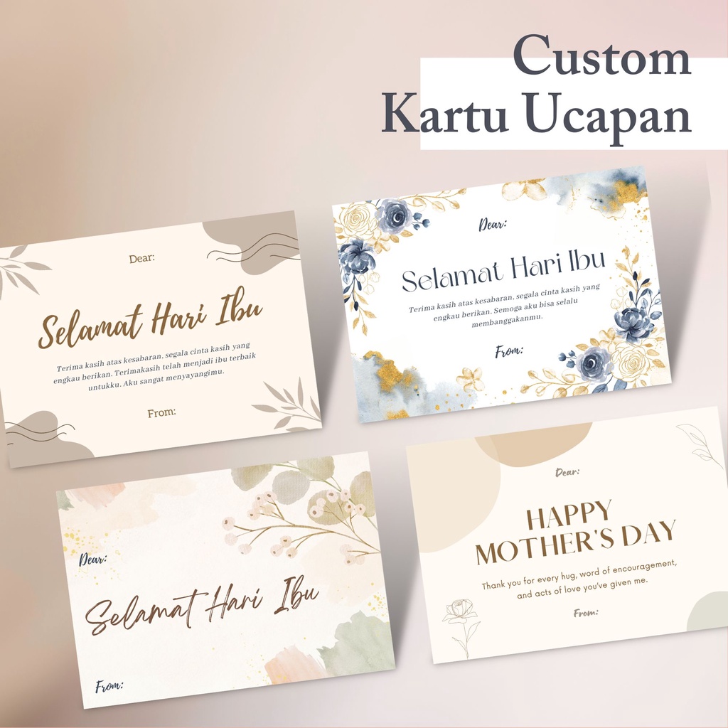 Jual Cetak Kartu Ucapan Selamat Hari Ibu, Greeting Card Mothers day ...